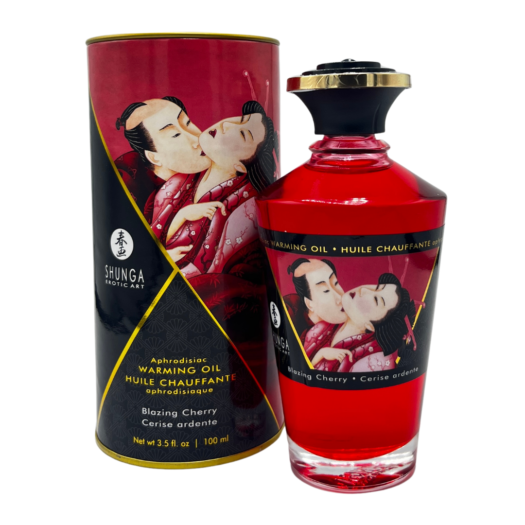 Shunga Warming Oil – Blazing Cherry – Pleasureshot